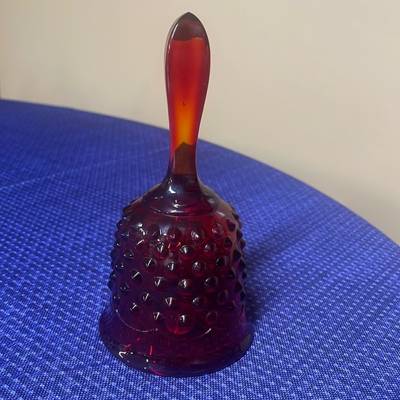Fenton | Art | Fenton Ruby Red Glass Bell Hobnail Amberina Glow 55 ...